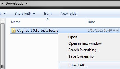 I'm having trouble installing the Cygnus software
